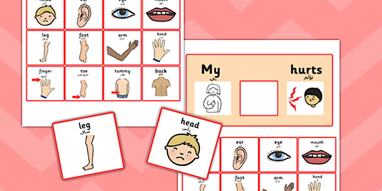 My... Hurts Visual Support Arabic Translation - Twinkl