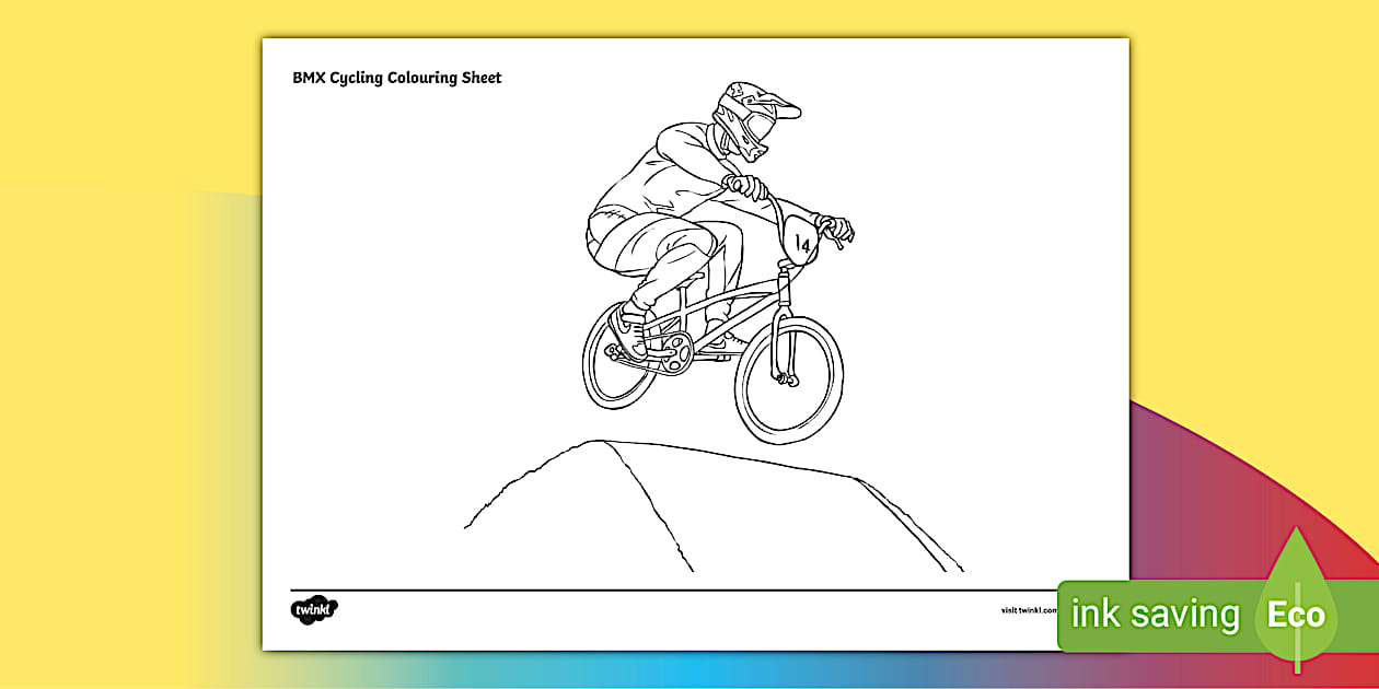 BMX Cycling Colouring Sheets (teacher made) - Twinkl