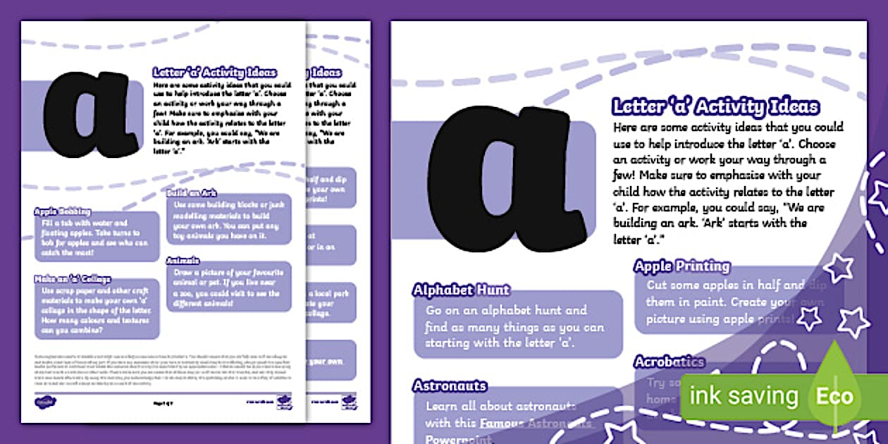 Letter 'a' Activity Ideas (teacher made) - Twinkl
