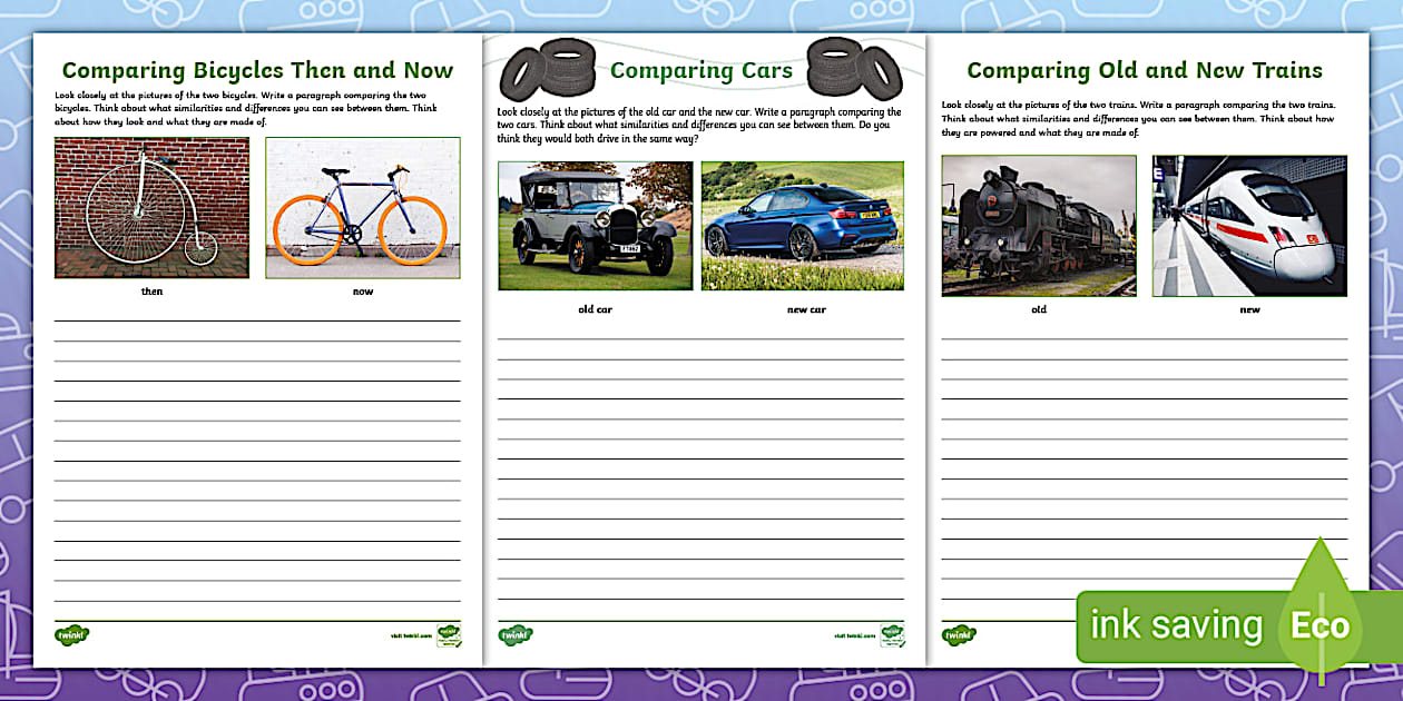 Comparing Transport Then and Now Pack (teacher made)