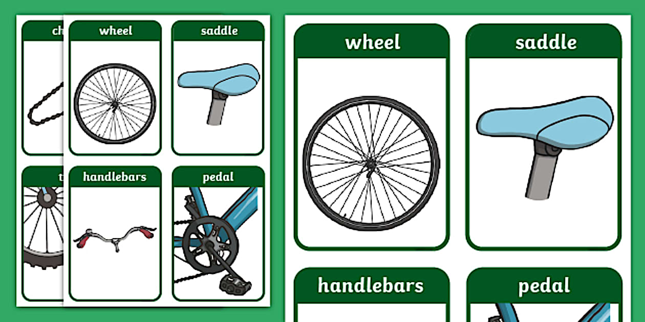 Bicycle Parts Flashcards (teacher made) - Twinkl