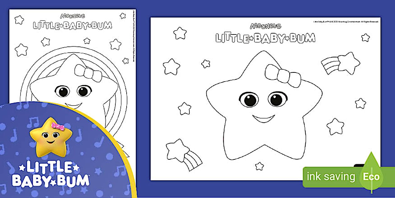 Little Baby Bum Colouring Pages | Moonbug | Twinkl
