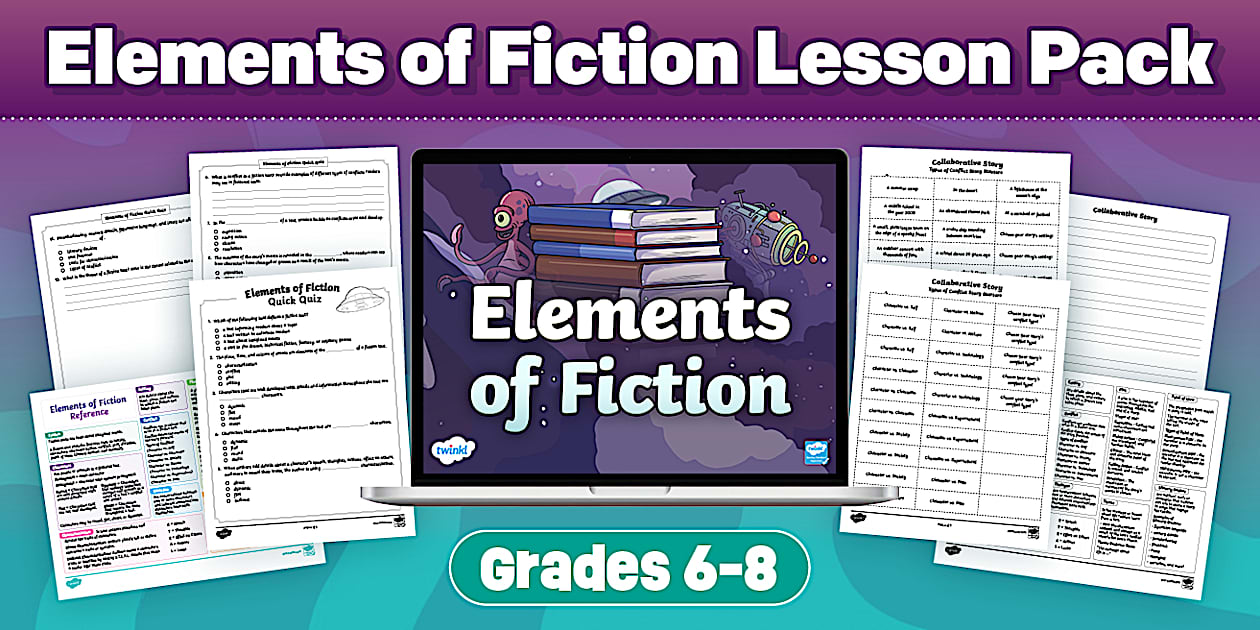 Elements of Fiction Unit Intro Lesson Pack for 6th-8th Grade