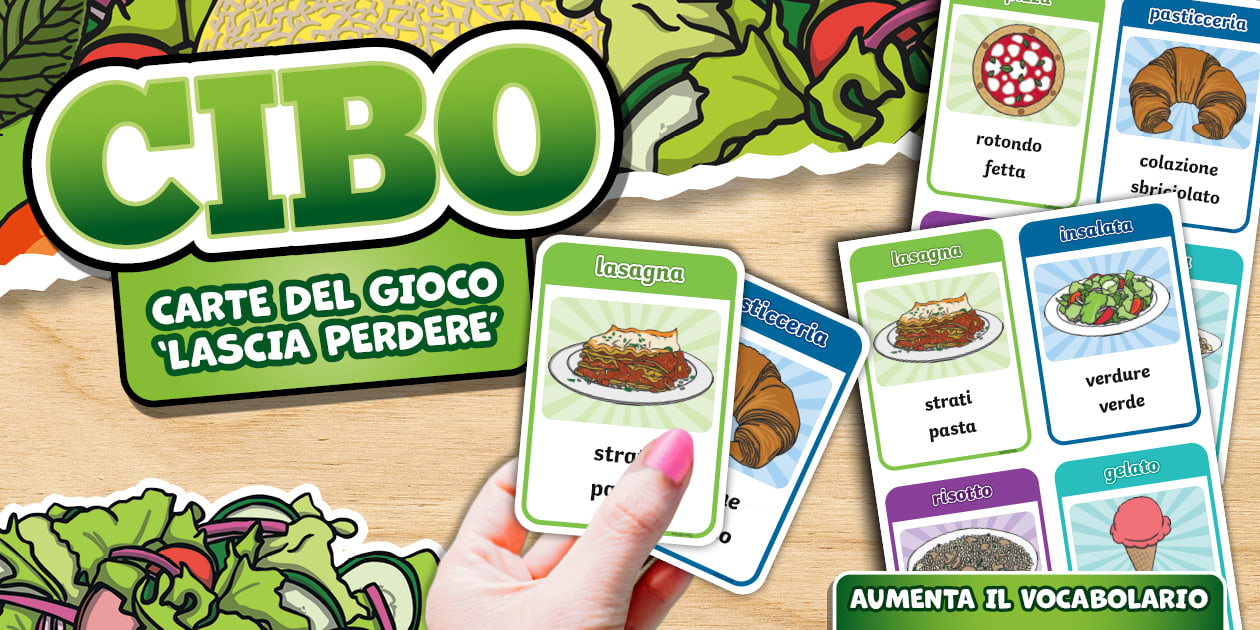 Carte del gioco 'Lascia perdere': Cibo
