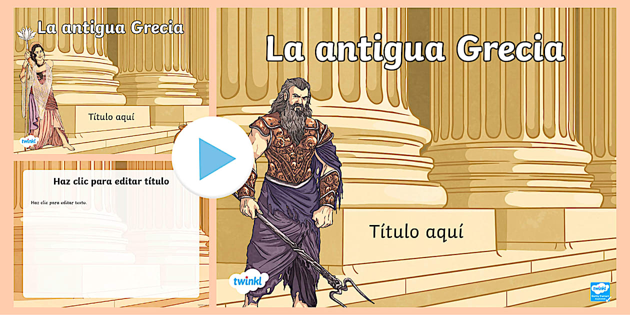 Plantilla Powerpoint: La antigua Grecia - Twinkl