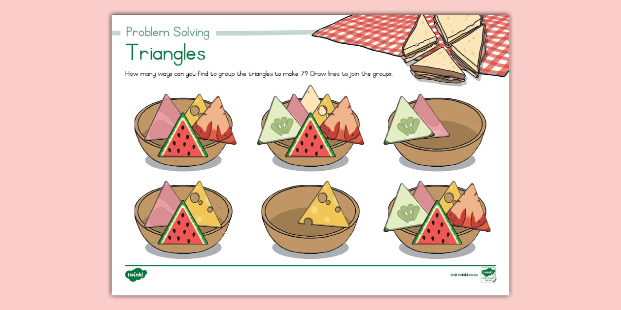 Grade R Problem Solving - Triangles (teacher made) - Twinkl