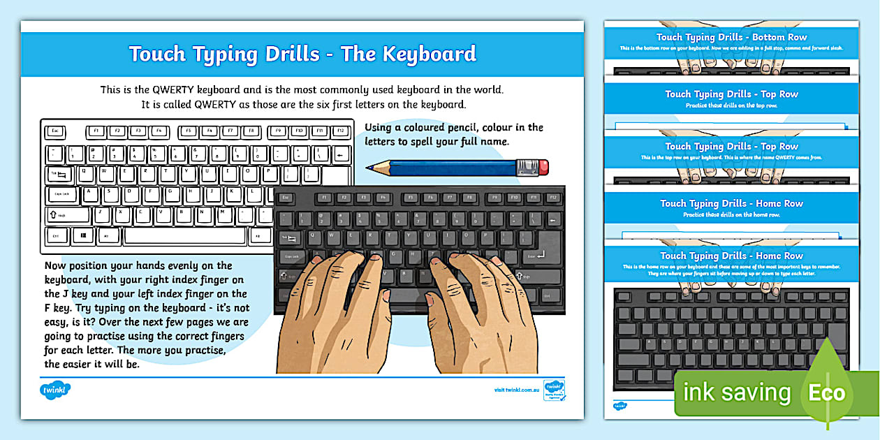 Touch-Typing Practice Drills | Typing Resources | Twinkl