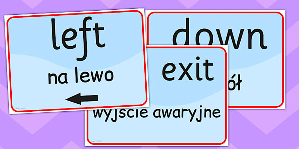 Directions and Safety Signs EAL Polish Version - Twinkl