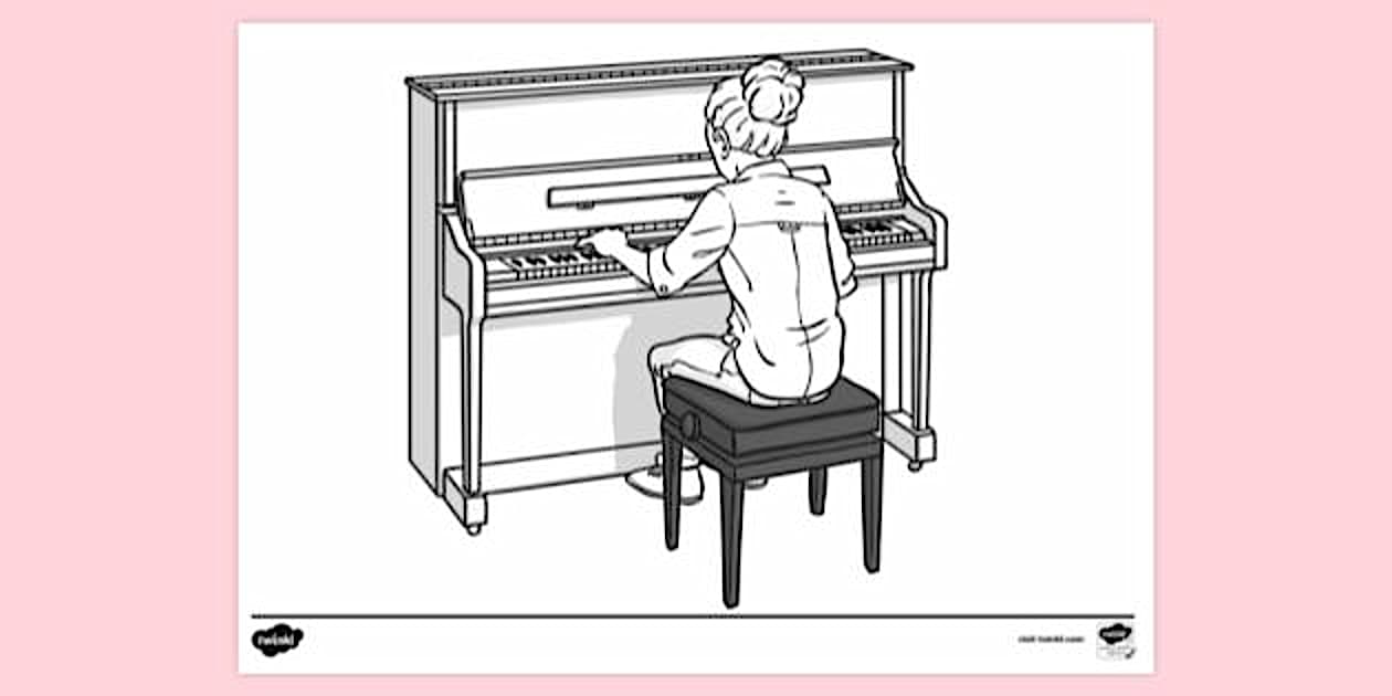 Piano Colouring Sheet | Colouring Sheets | Twinkl - Twinkl