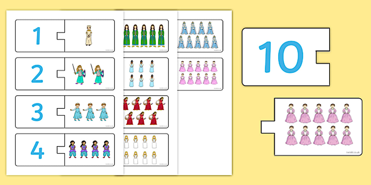 Princess Themed Counting Matching Puzzle (teacher made)
