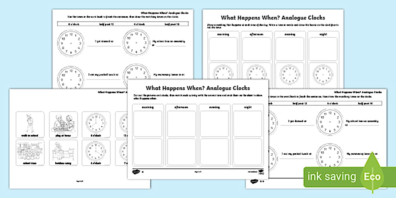 What Happens When? Analogue Clocks Differentiated Activity