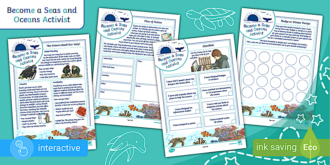 Become a Seas and Oceans Activist Activities (Ages 7 - 11)