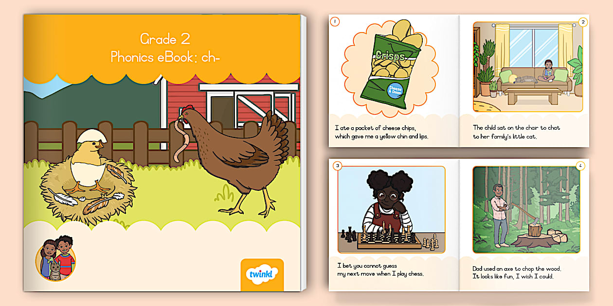 Grade 2 Phonics eBook: ch- (teacher made) - Twinkl