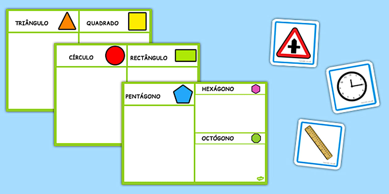 2D Shape Sorting Activity Portuguese (teacher made) - Twinkl