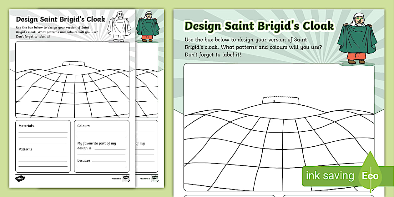 Design Saint Brigid's Cloak Worksheet (Teacher-Made)