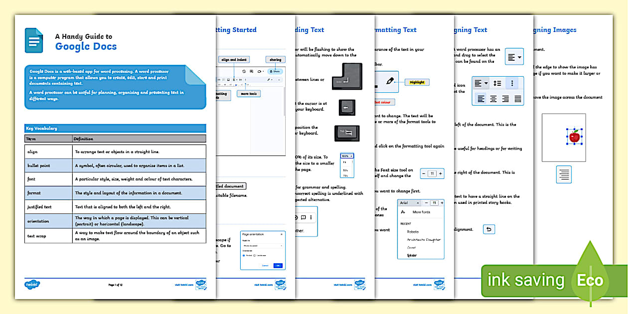 A Handy Guide to Google Docs (teacher made) - Twinkl