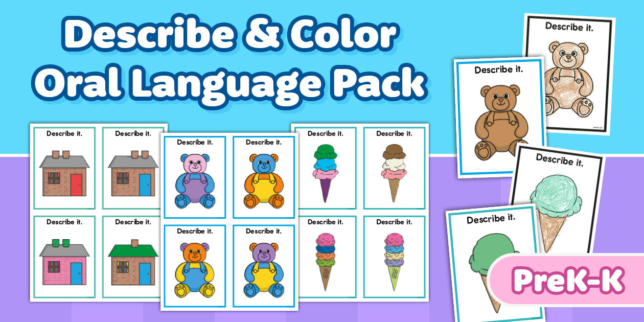 Describe It, Color It: Oral Language & Color Vocabulary Pack