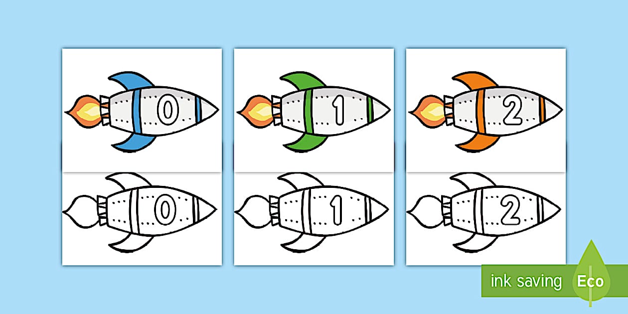 Calendar Numbers on Rockets (teacher made) - Twinkl