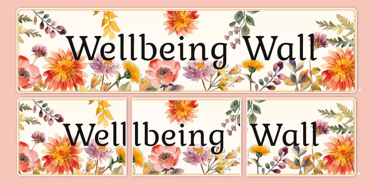 Wildflower Botanical Themed Wellbeing Wall Display Banner
