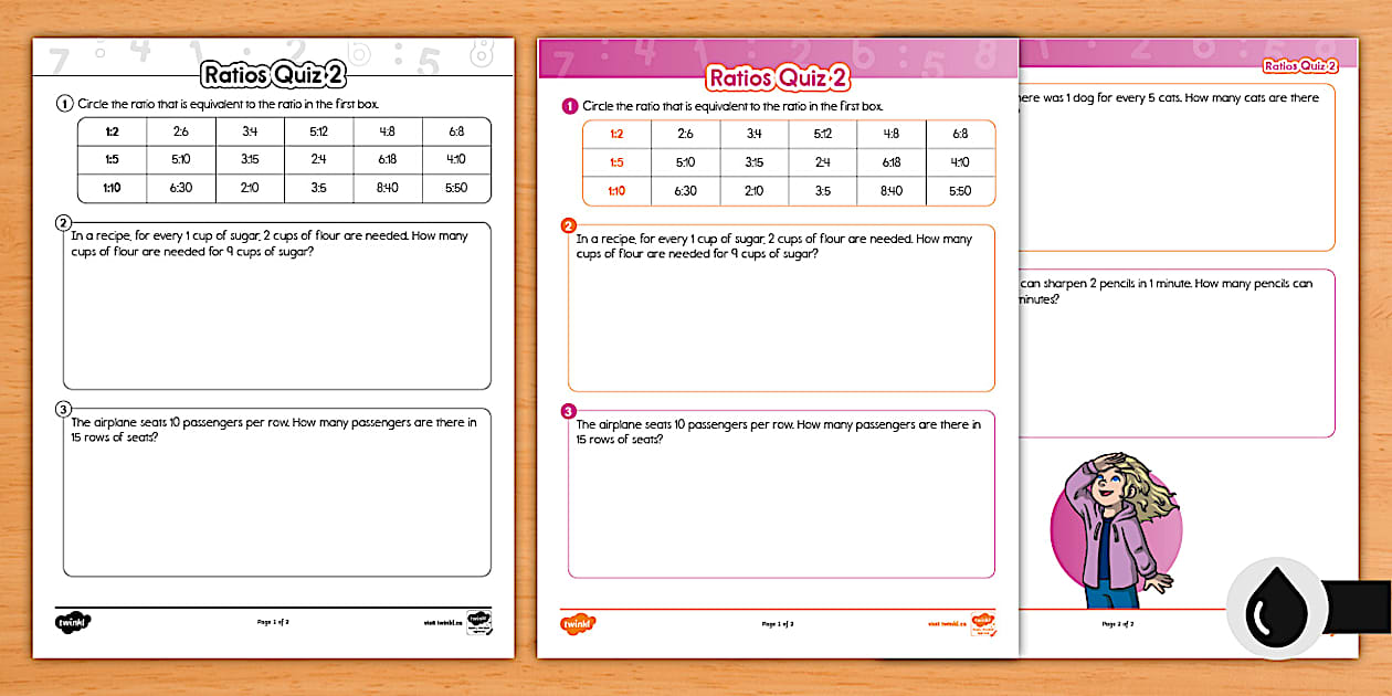 Grade 3 Ratios Mini Assessment 2 (teacher made) - Twinkl