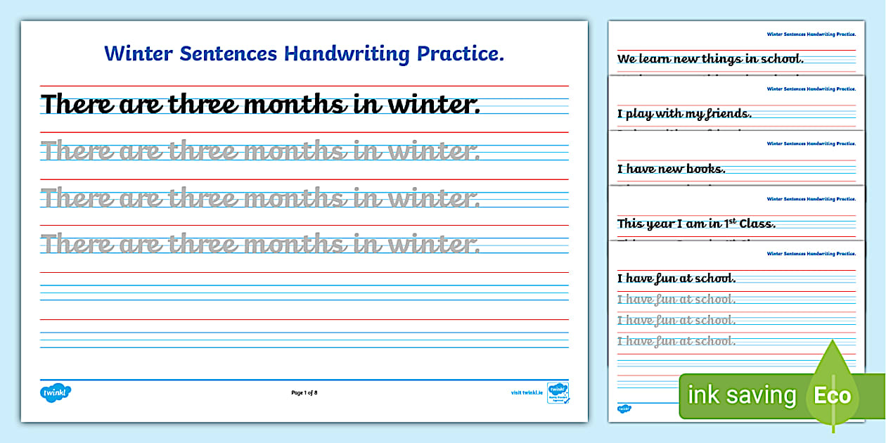 Back to School Handwriting Activity Sheets 1st Class