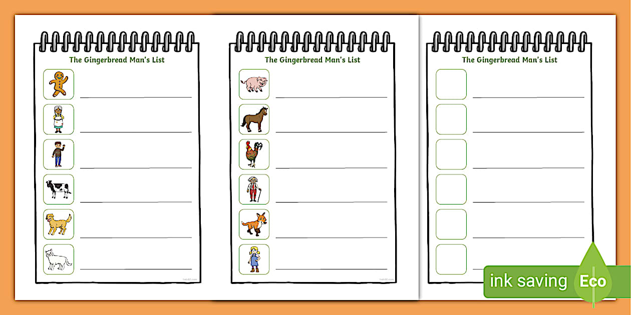 The Gingerbread Man Simple Writing Frame | Twinkl - Twinkl