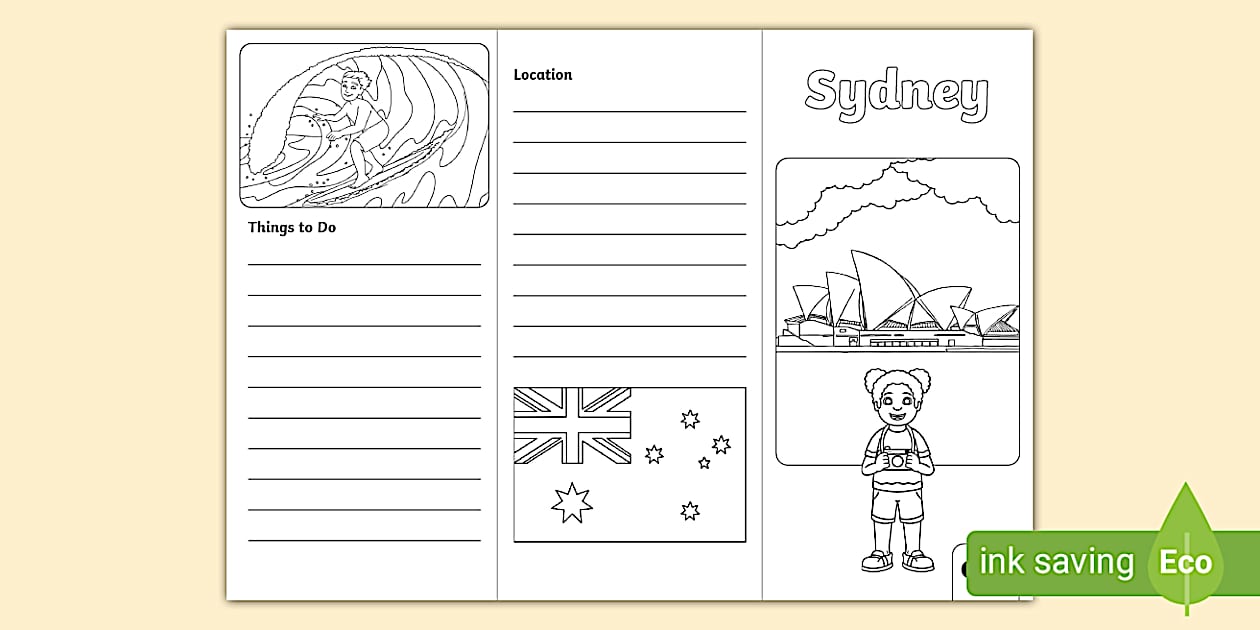 Australia Travel Leaflet Template (Teacher-Made) - Twinkl