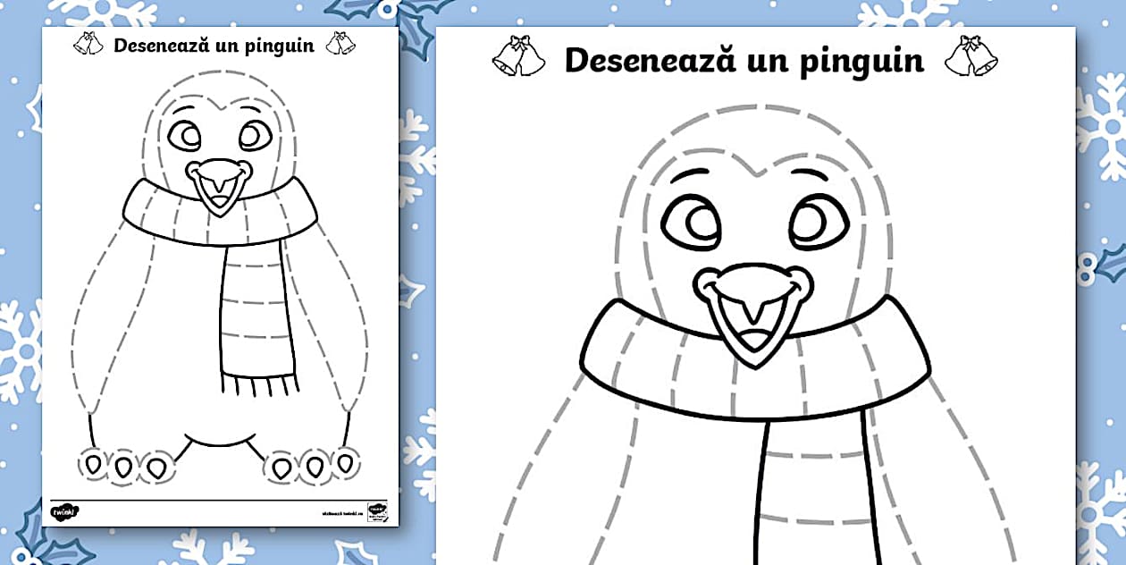 Desenează un pinguin – Fișă de lucru - Twinkl