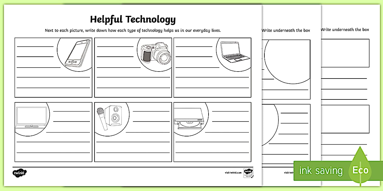Helpful Technology Differentiated Worksheets (teacher made)