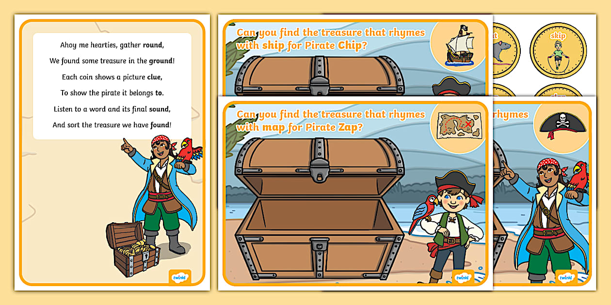 Treasure Chest Rhyming Words Sorting Activity (teacher made)