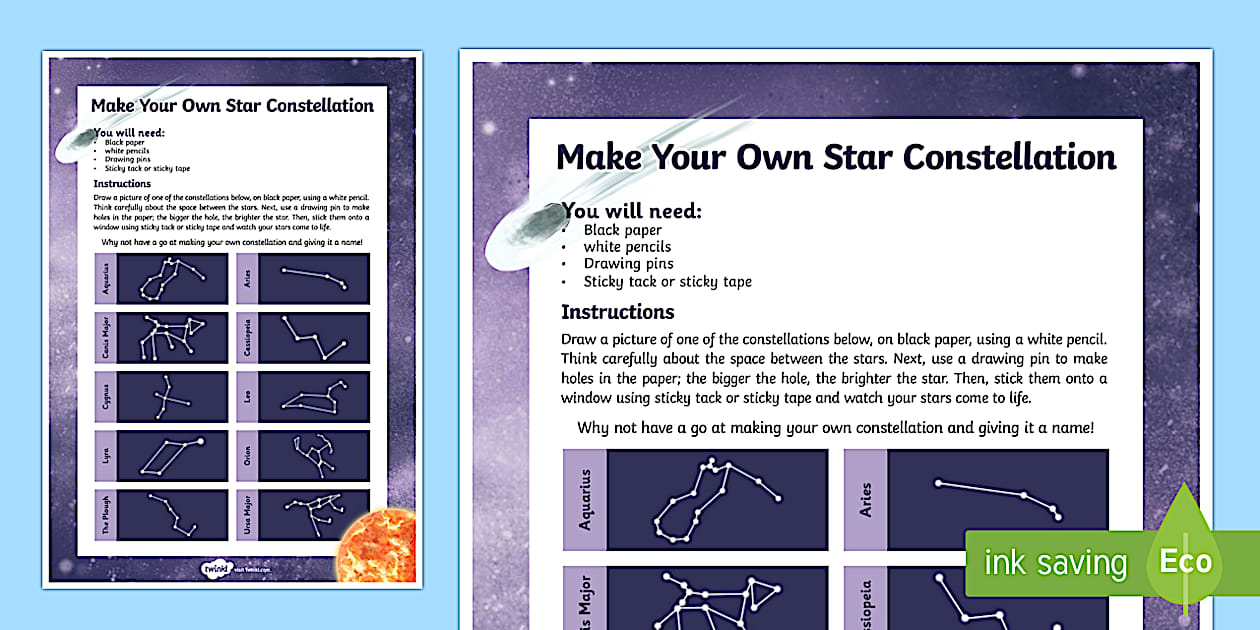 Editable EY Star Constellation Craft Instructions - Twinkl