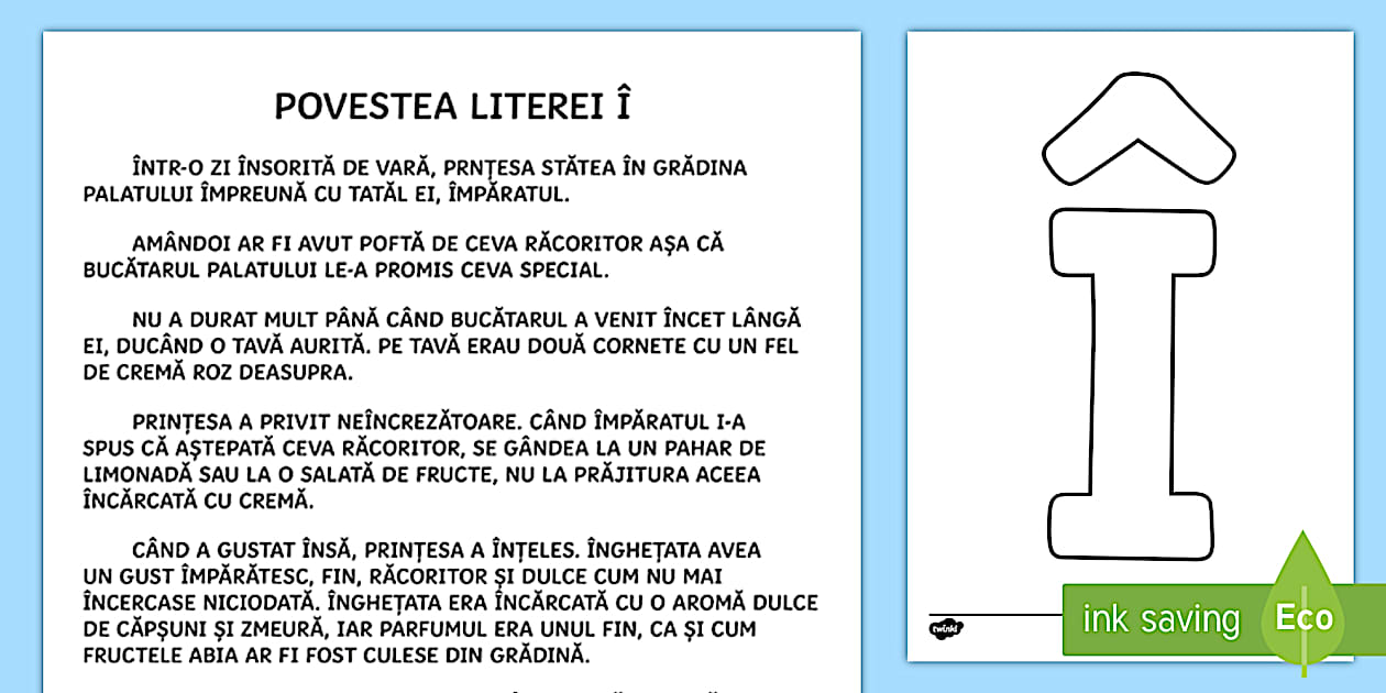 Povestea literei Î - Resurse educaționale | Twinkl