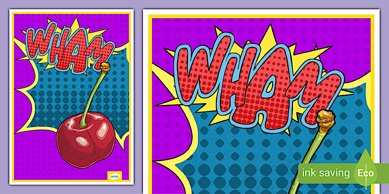 Cherry Pop Art Display Poster (Teacher-Made) - Twinkl