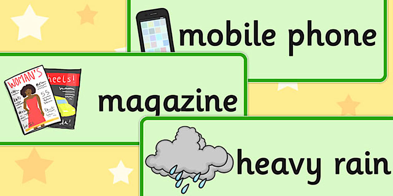 Three Syllable Final 'N' Sound Word Cards (teacher made)