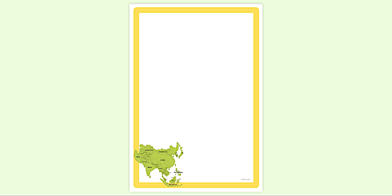 Simple Blank Asia Page Border| Page Borders | Twinkl
