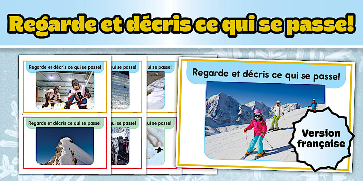 Winter French Language Question Cards