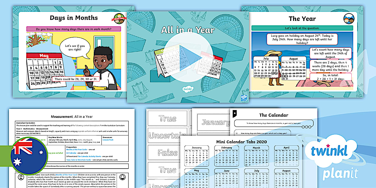 Year 2 Measurement: Calendar Lesson 1 (teacher made)
