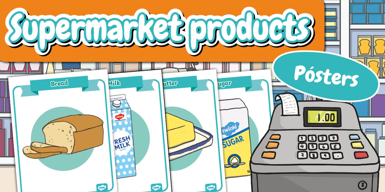 Supermarket Vocabulary Posters for Preschool English Learn!!