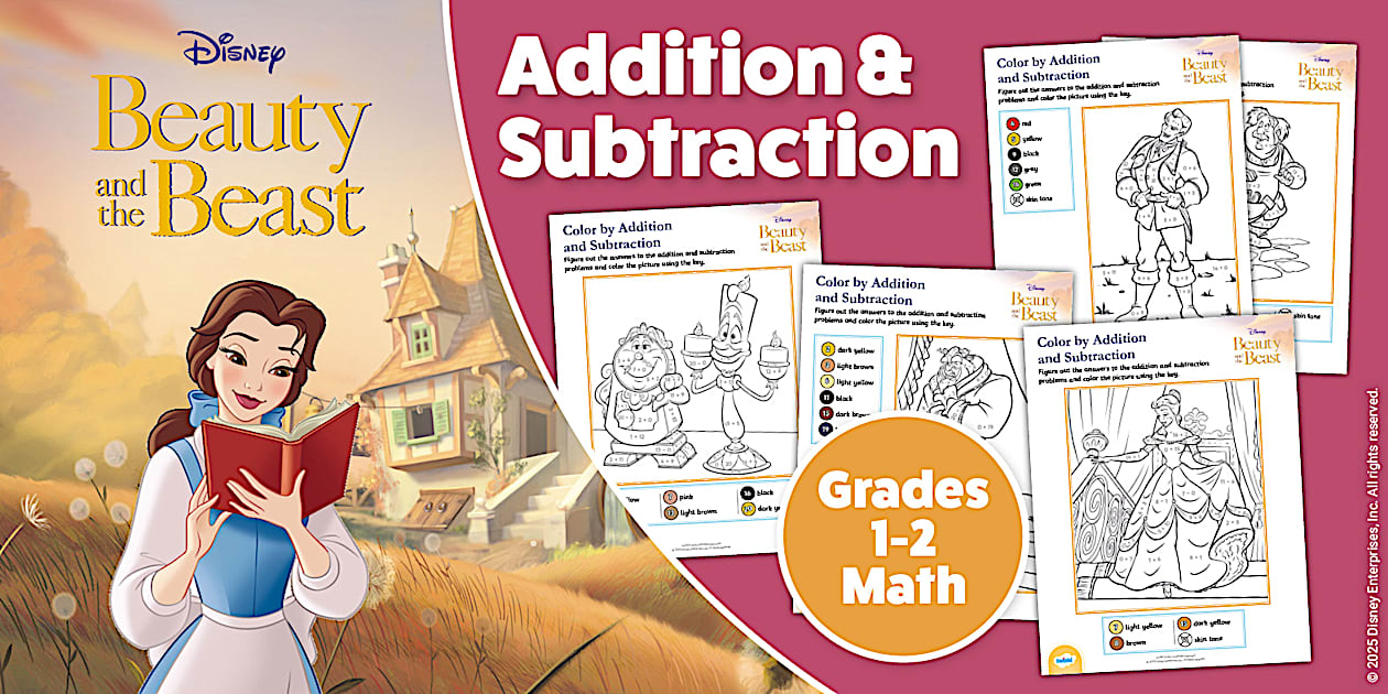 Beauty and the Beast: Add and Subtract Within 20 Sheets