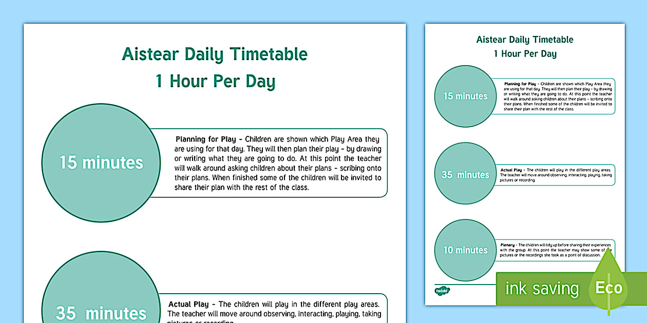 Aistear Timetable (teacher made) - Twinkl