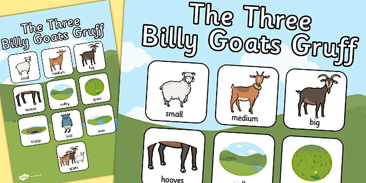 The Three Billy Goats Gruff Vocabulary Poster (teacher made)