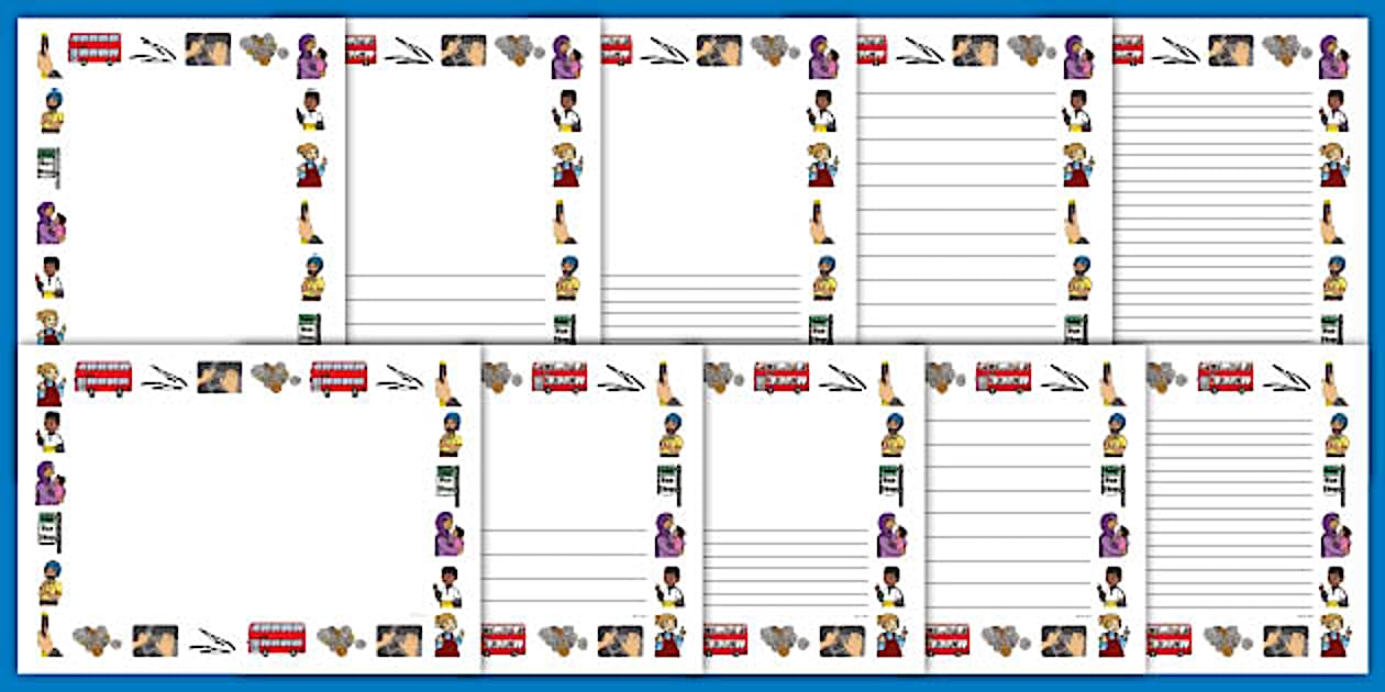 The Wheels on the Bus Page Borders (Teacher-Made) - Twinkl