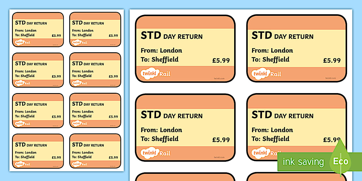 Editable Train Station Tickets (professor feito) - Twinkl