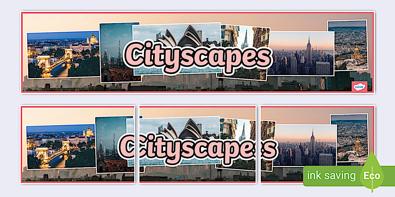 Cityscapes Display Banner Visual Arts 3rd/4th Class - Twinkl