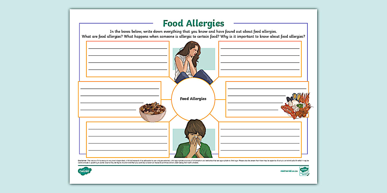 Food Allergies Mind Map (Teacher-Made) - Twinkl