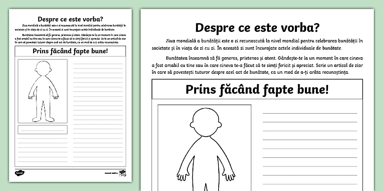 Prins făcând fapte bune! – Fișă de lucru - Twinkl