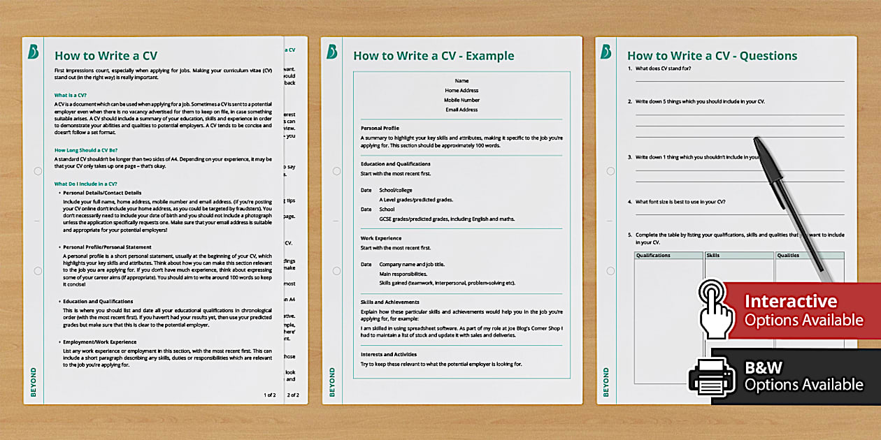How to Write a CV | Careers | Beyond (teacher made) - Twinkl