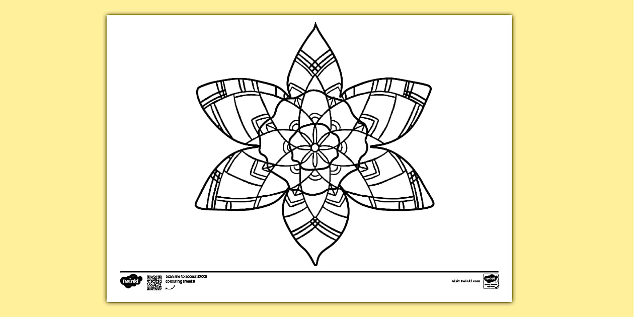 Daffodil Mandala Colouring Page (teacher made) - Twinkl