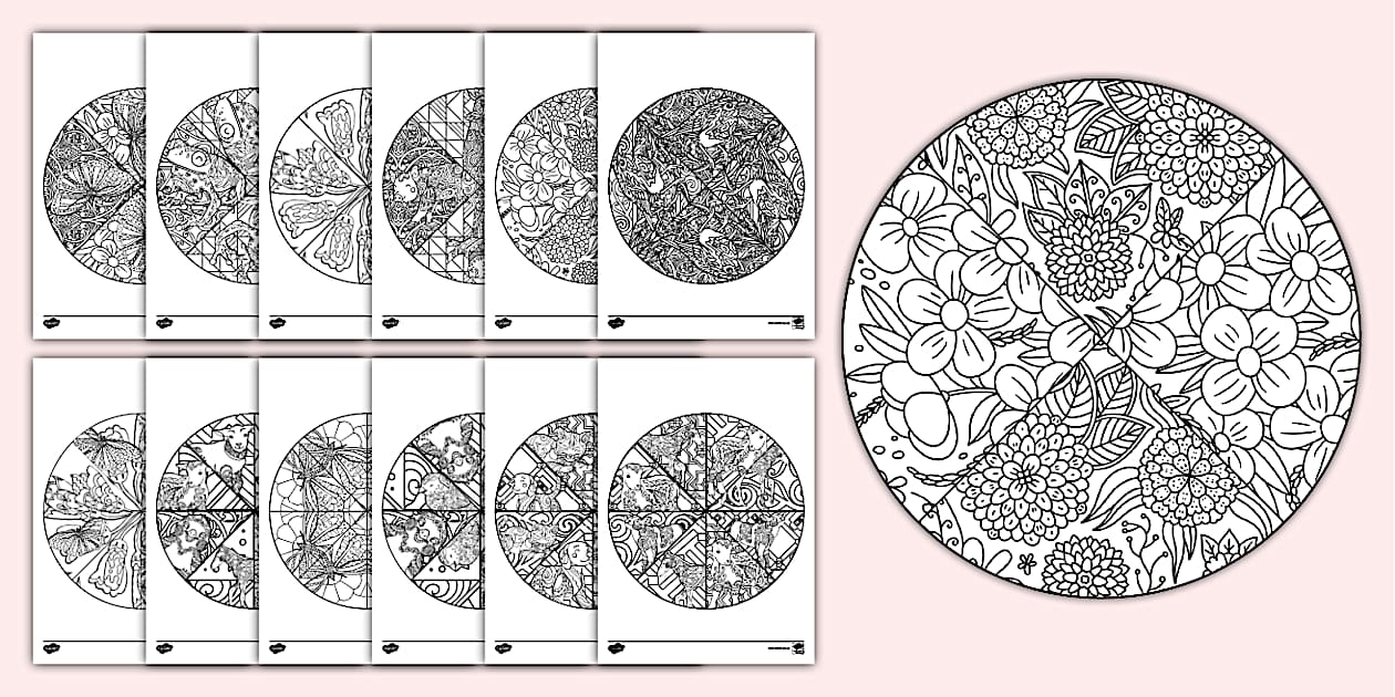 Spring-Themed Mindfulness Mandala Colouring Sheets - Twinkl