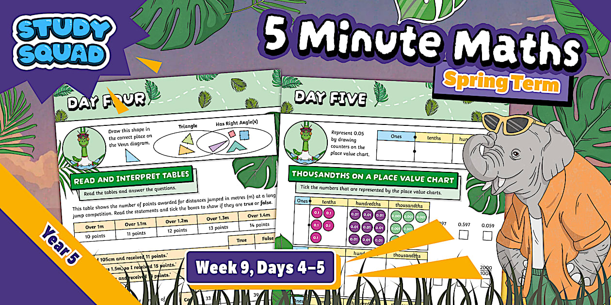 👉 Study Squad 5 Minute Maths - Year 5 Spring - Week 9 Days 4-5